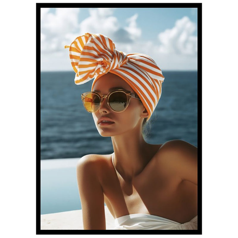 Alani Orange Fashion Wall Art | Coastal Luxe | Poolside Glamour Decor ...