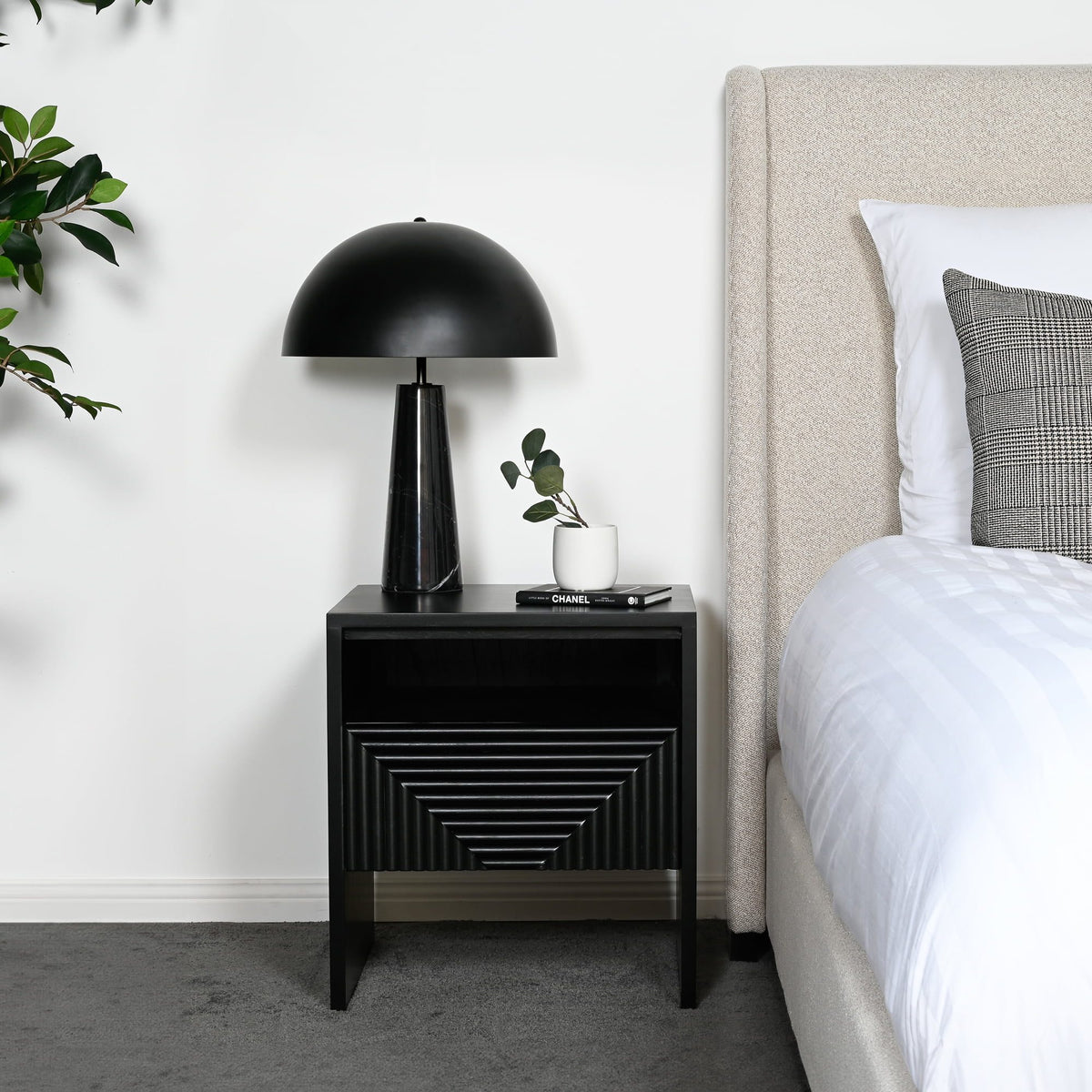 Coco Table Lamp - Black Marble & Black Shade – Attica House