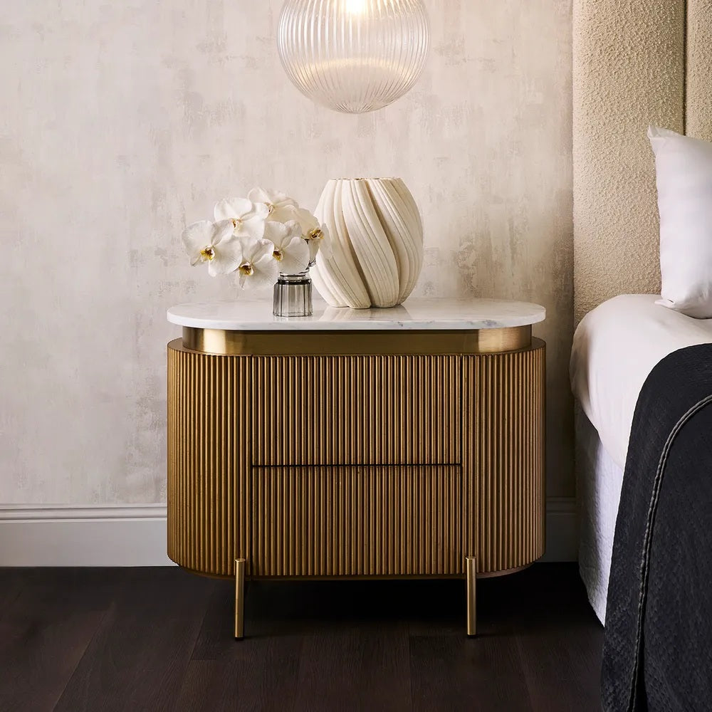 Luxury Bedside Table & Nightstand | Monte Carlo Large - Antique Gold ...