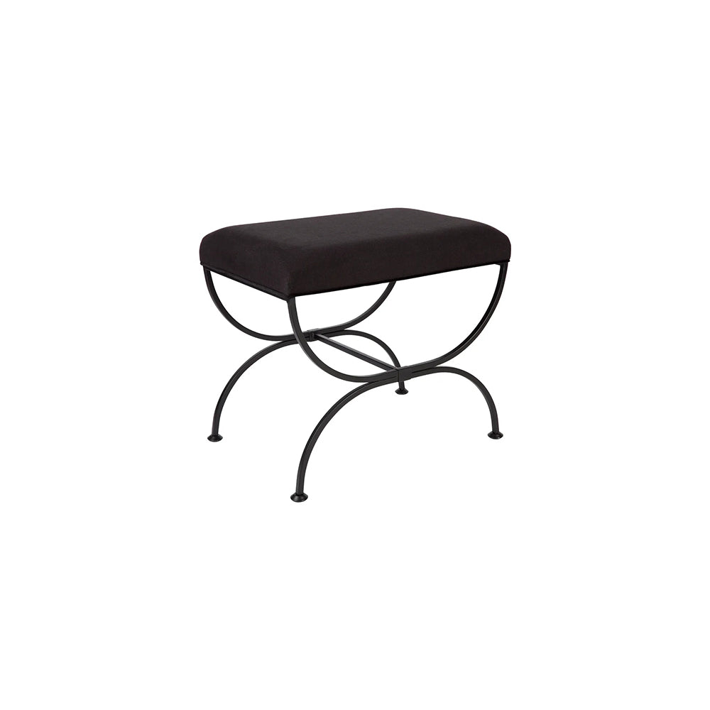 Novak Black Iron Stool - Black Linen – Attica House